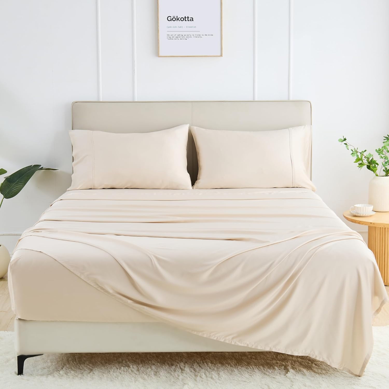 Full Size Bed Sheets,Soft Cooling Breathable Sheets,15" Deep Pocket ...