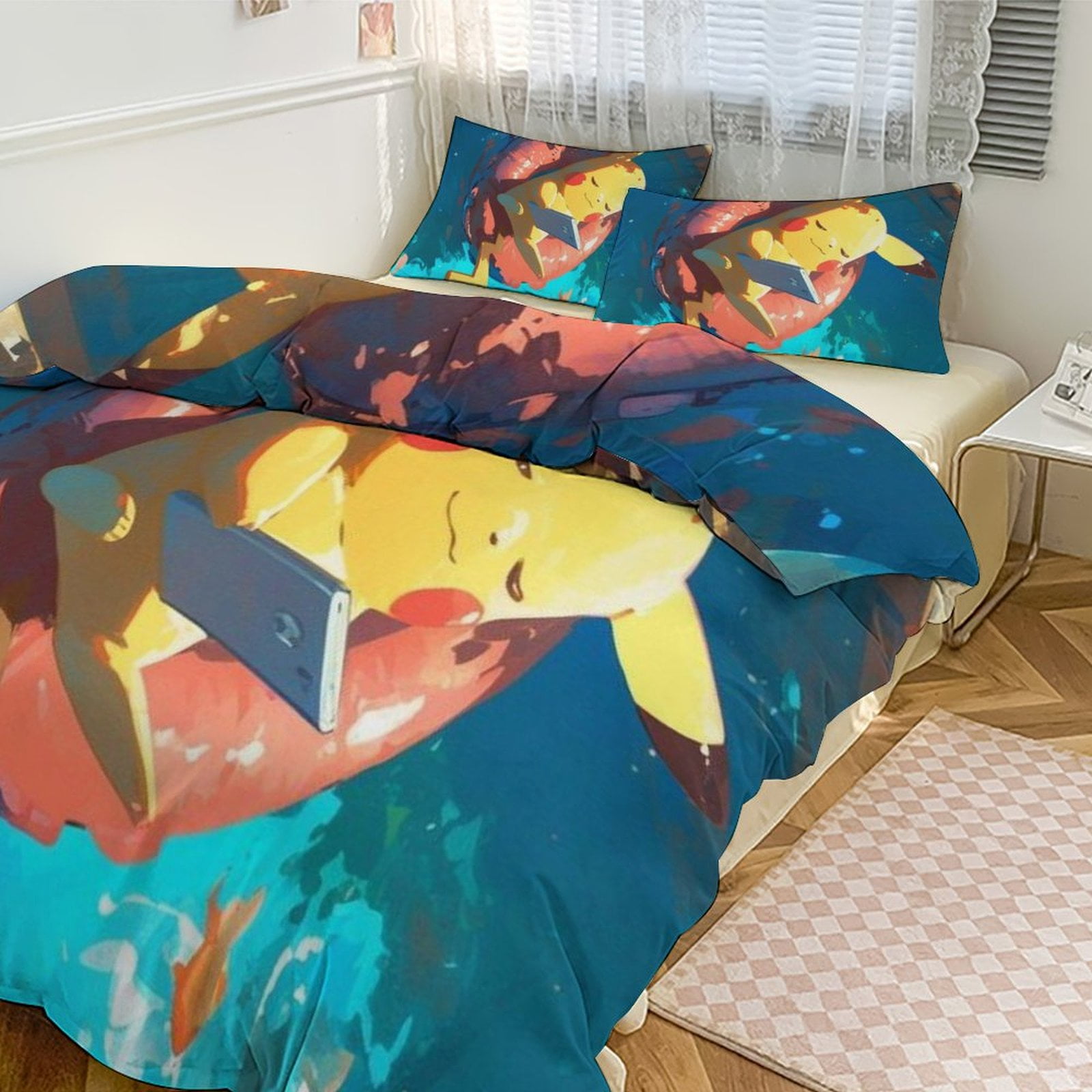 Full Size Bedding Sets Pikachu Bedding Set for Kids Pikachu Merch Anime ...
