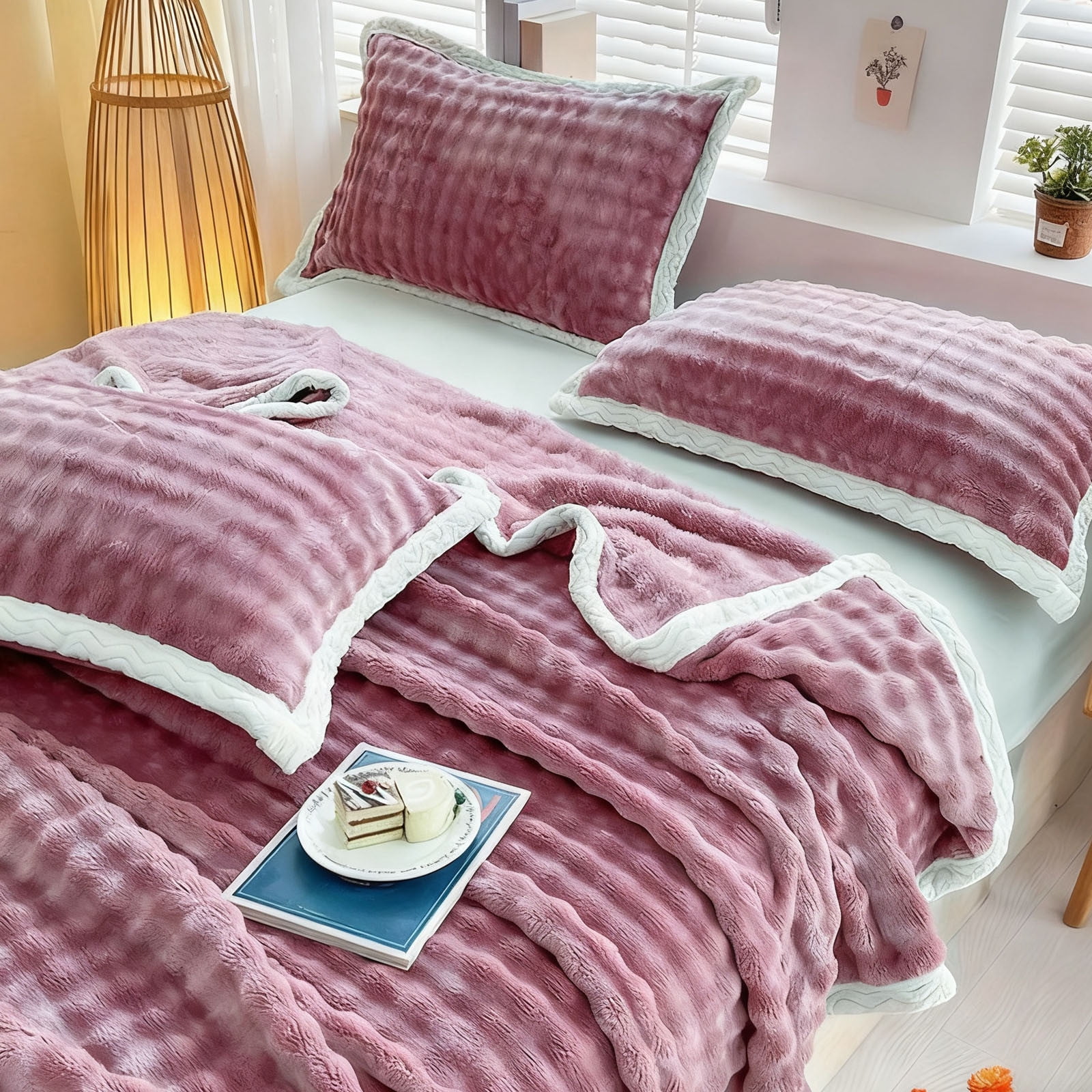 Full Size Blankets Soft Layer Double-Sided for Bed - Super Soft Cozy ...
