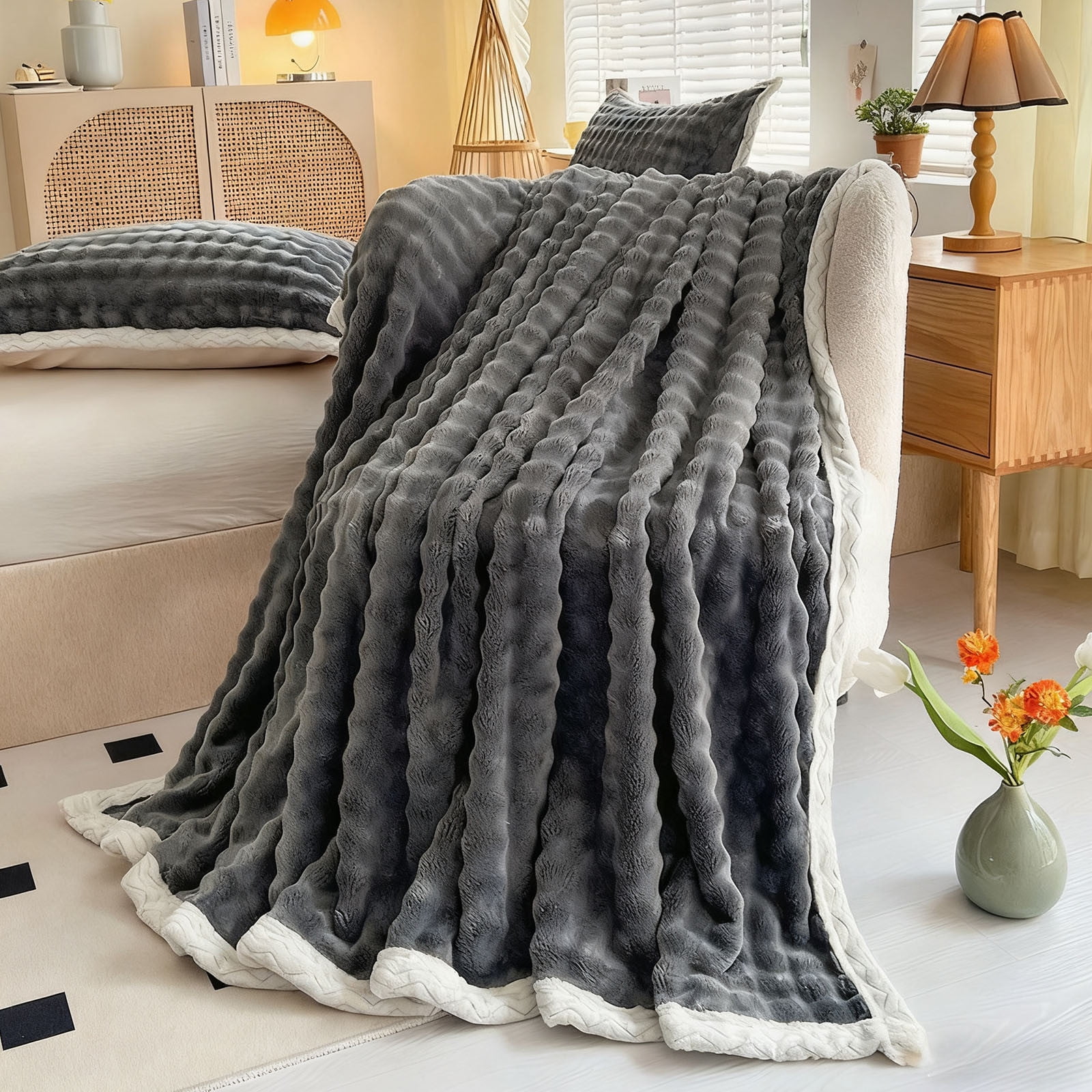 Full Size Blankets Soft Layer Double-Sided for Bed - Super Soft Cozy ...