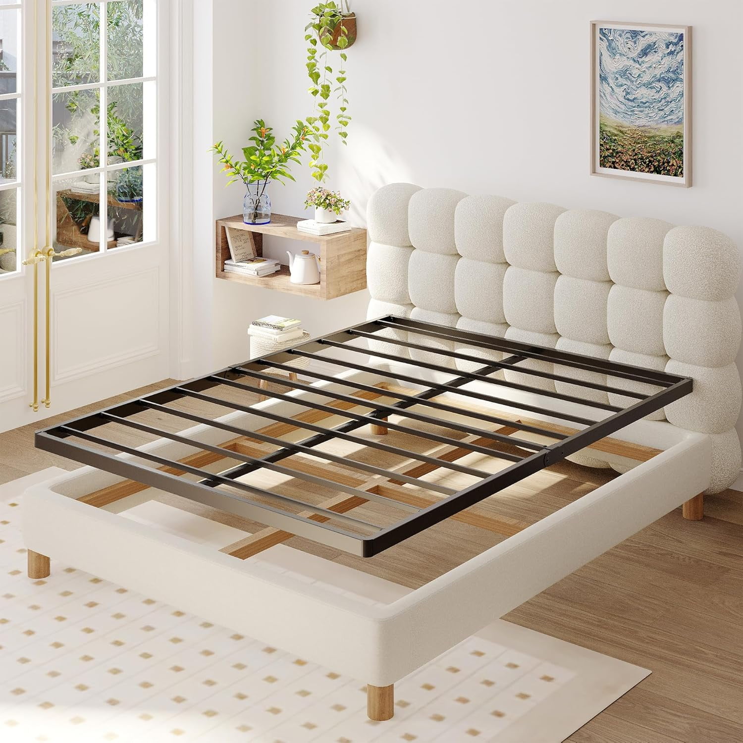 Full Size Box Spring Bed Base 2 Inch, Low Profile Metal Full Size ...