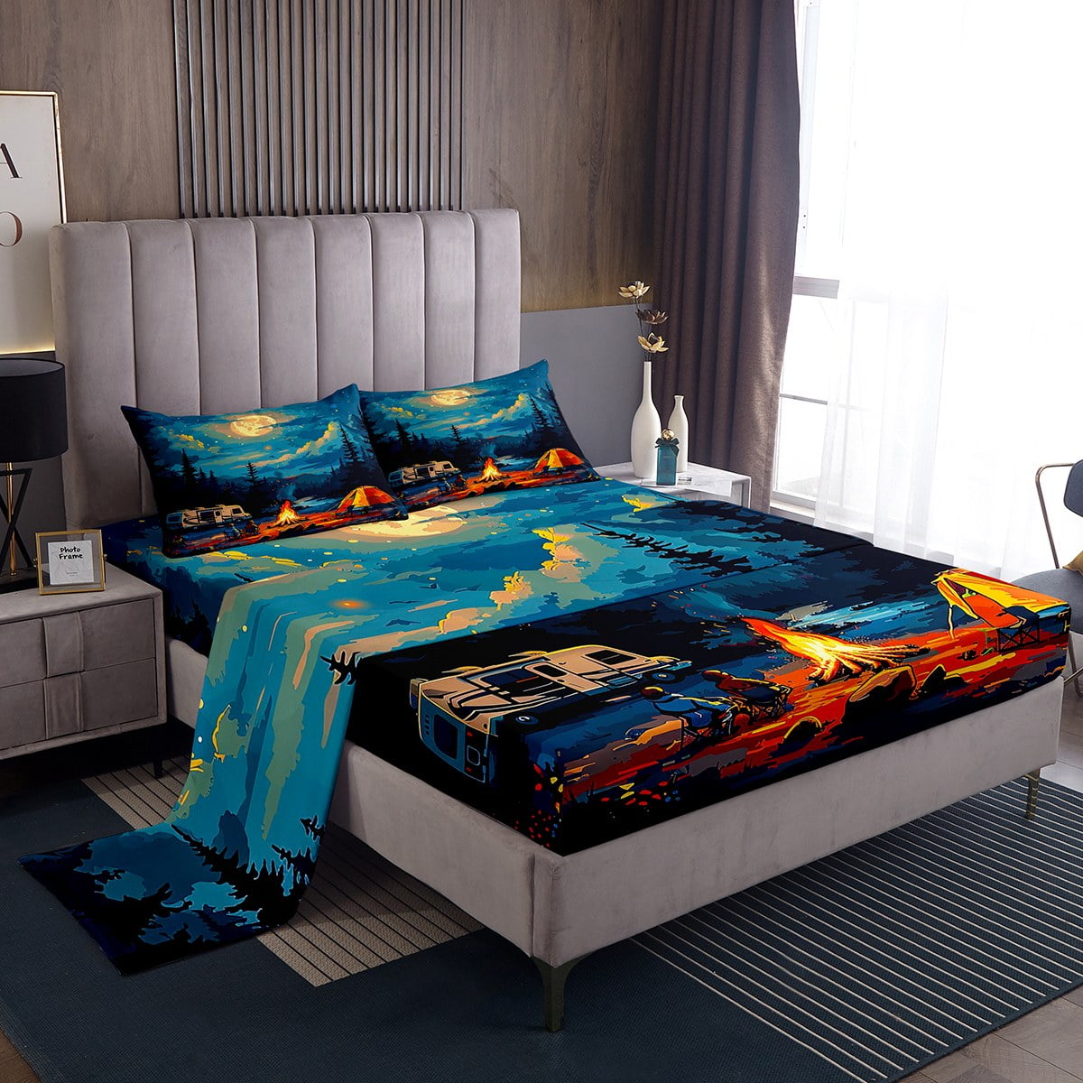 Full Size Camper Sheets for Travel Trailers, Happy Camping Sheet Set ...
