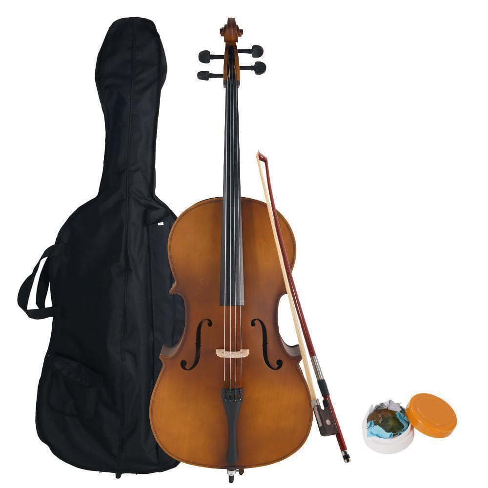 Full-Size Cello, Beginner Cello 4/4, Acoustic Cello Set with Portable ...