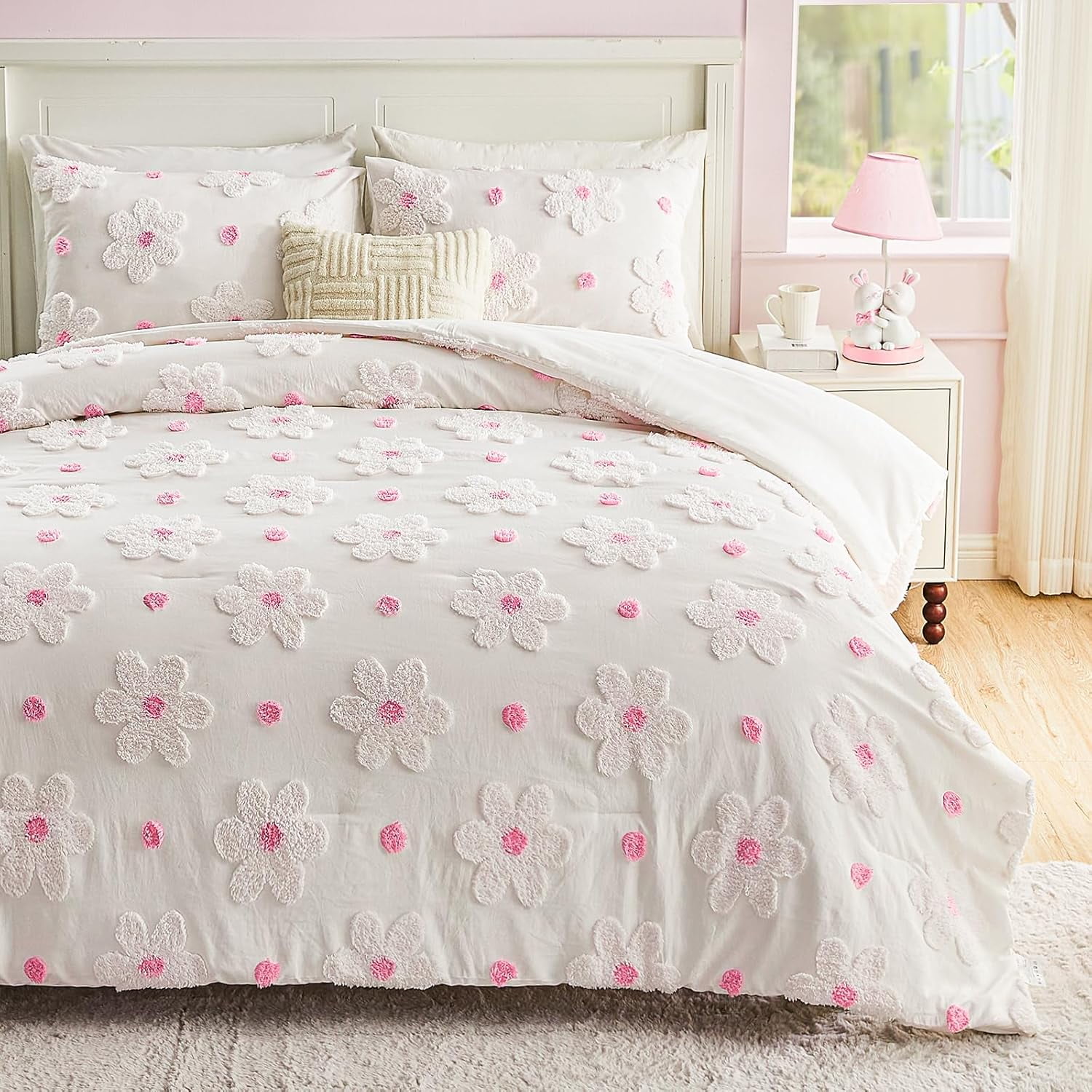 Full Size Comforter Sets for Girls Floral Bedding Cute Comforter with ...