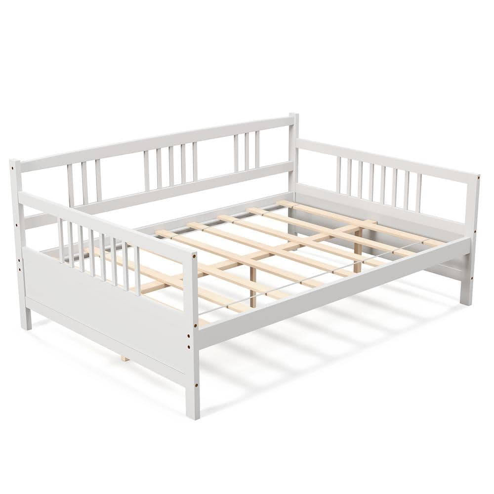 Full Size Daybed Frame Solid Wood Sofa Bed for Living Room Bedroom ...