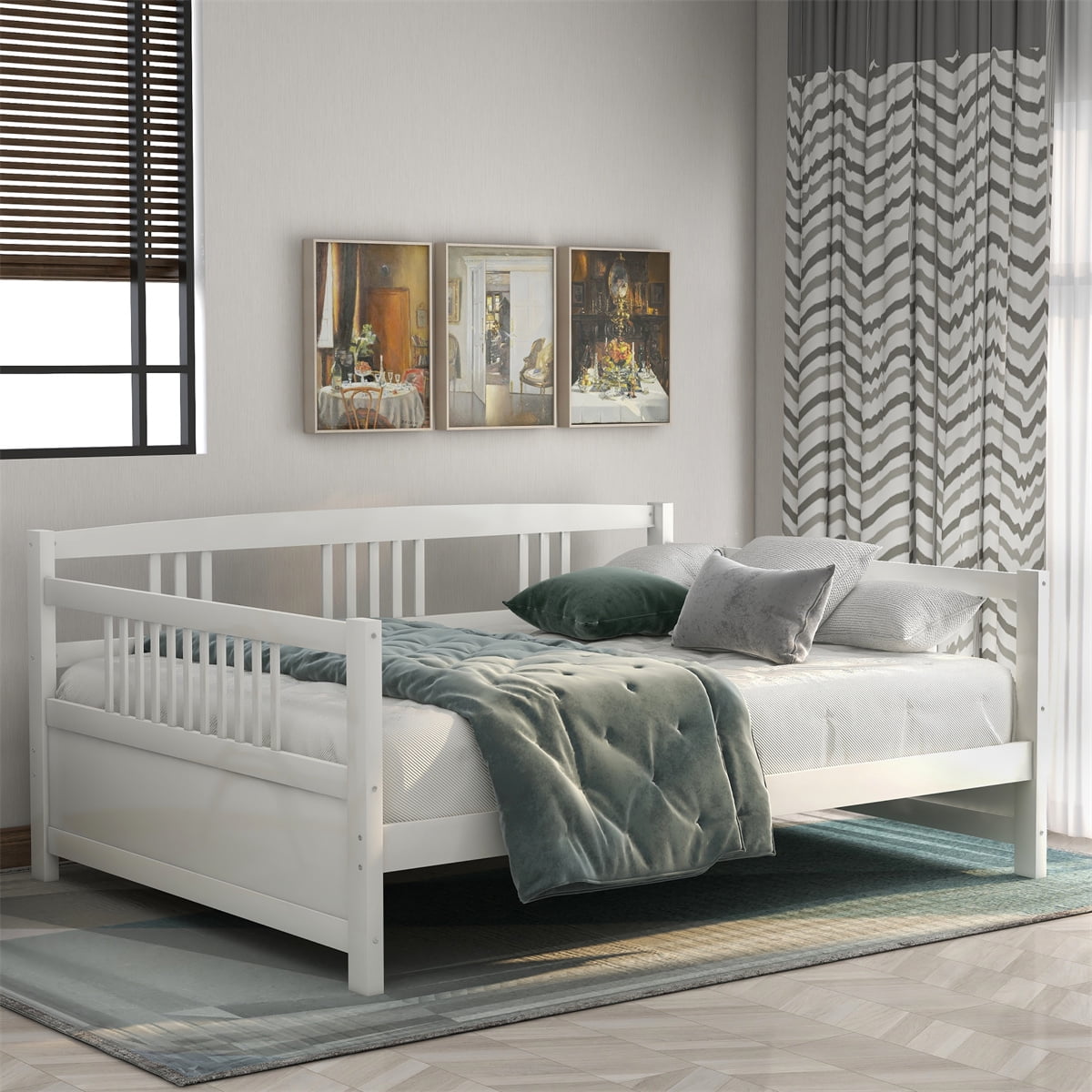 Full Size Daybed with Storage, Solid Wood Frame for Adults, Headboard ...