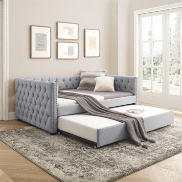 Coaster Curved Back Daybed with Trundle in Cappuccino Finish - Walmart.com