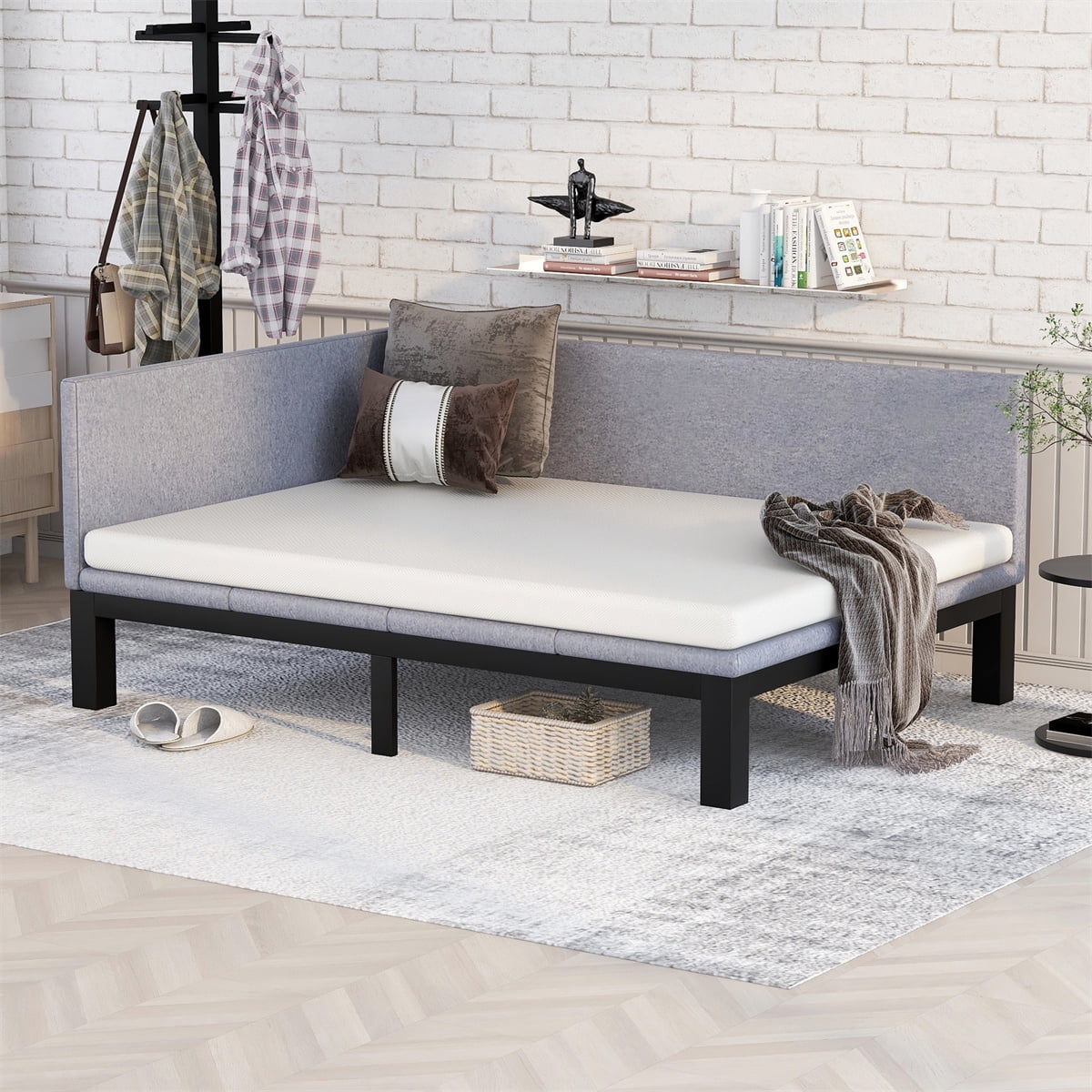 Full Size Daybed, Upholstered Sofa Daybed Frame with Linen Fabric ...