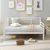 Full Size Daybed, Wooden Daybed Frame with Hollow Backrest and Armrests ...