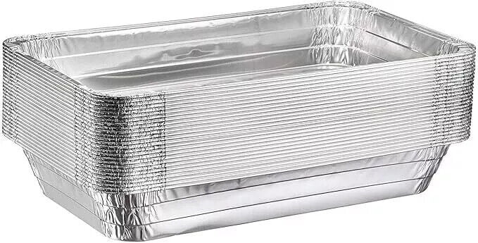 Full Size Deep Aluminum Pans with Aluminum Lids Disposable Trays Steam ...