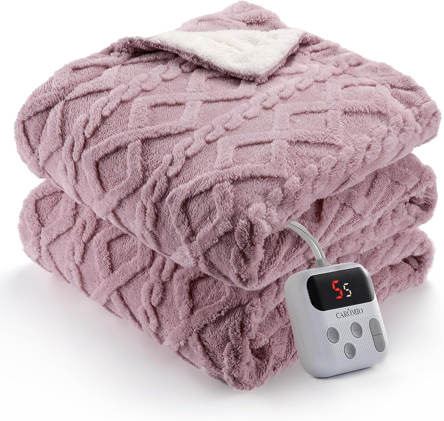 Full-Size Electric Blanket | Thick Tufted Sherpa Heated Blanket | 10 ...