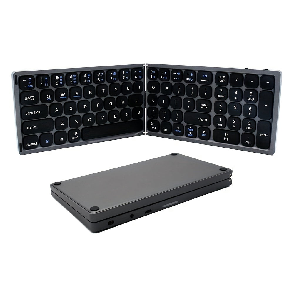Full-Size Foldable Wireless Keyboard with Numeric Keypad - Portable ...