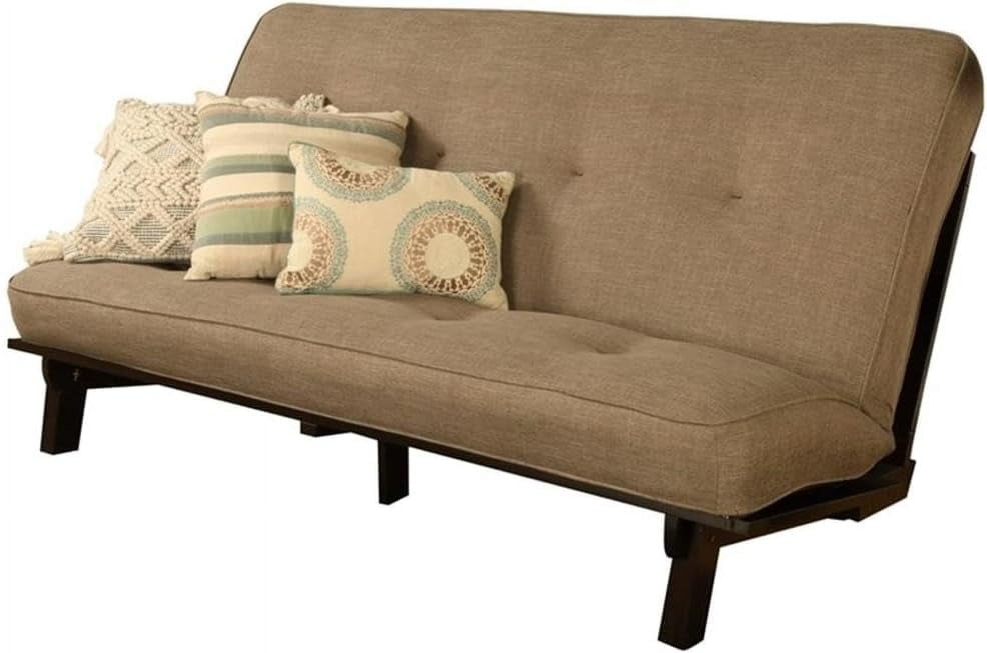 Full Size Futon Frame Mattress Set - Java Brown Finish Wood Futon Frame ...