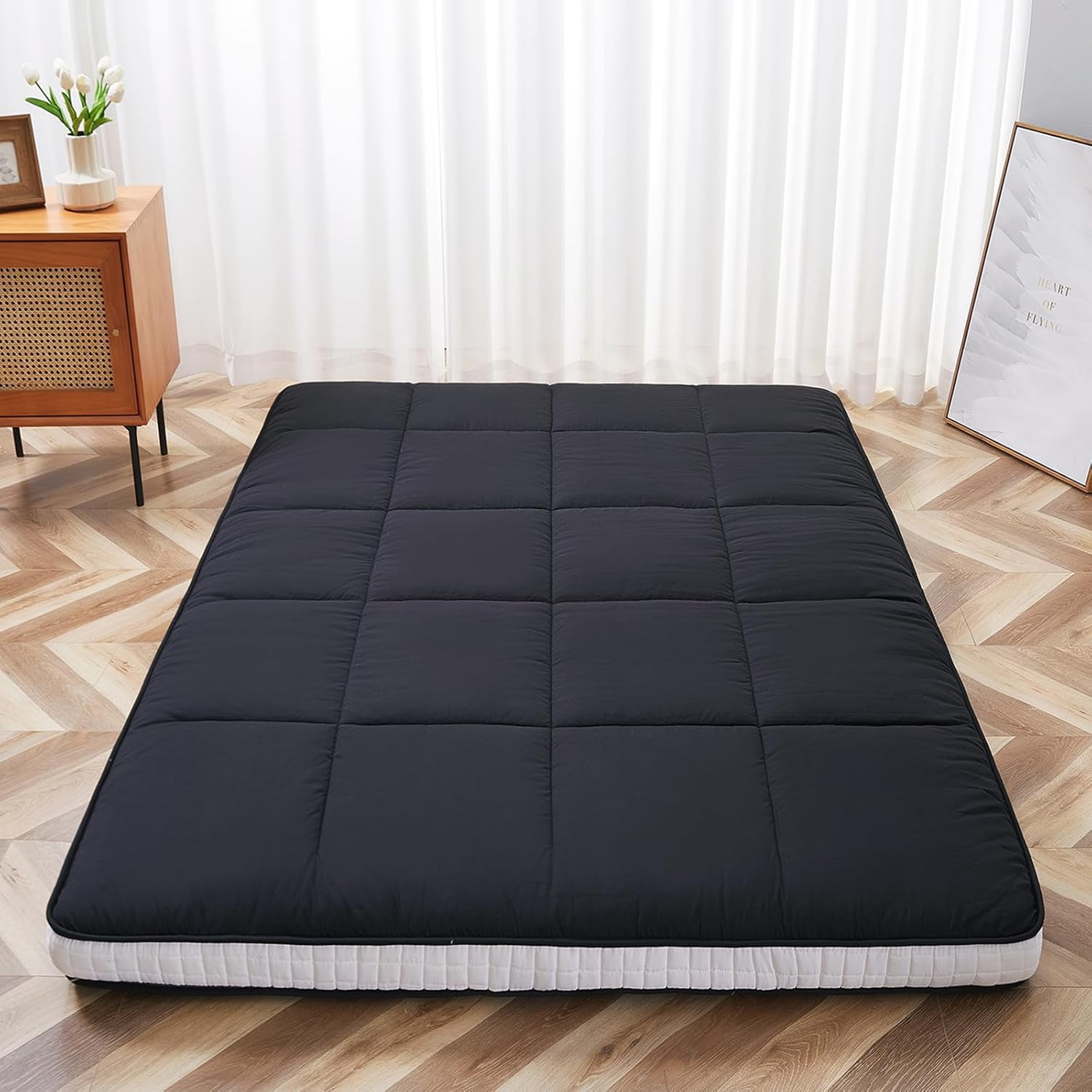 Full Size Futon Mattress - Extra Thick Foldable Japanese Floor Mattress ...