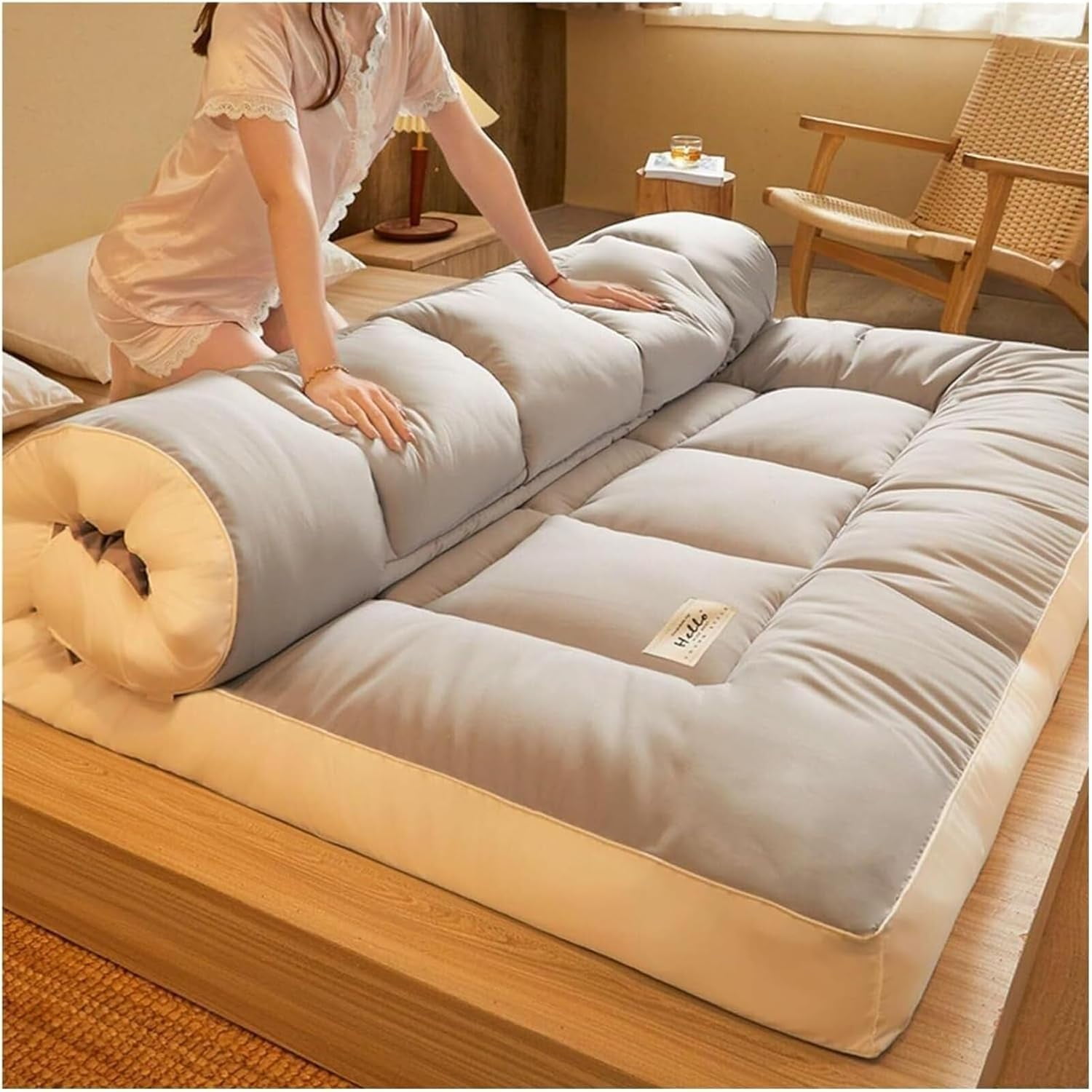 Full Size Futon Mattress - Foldable Japanese Floor Sleeping Mat for ...