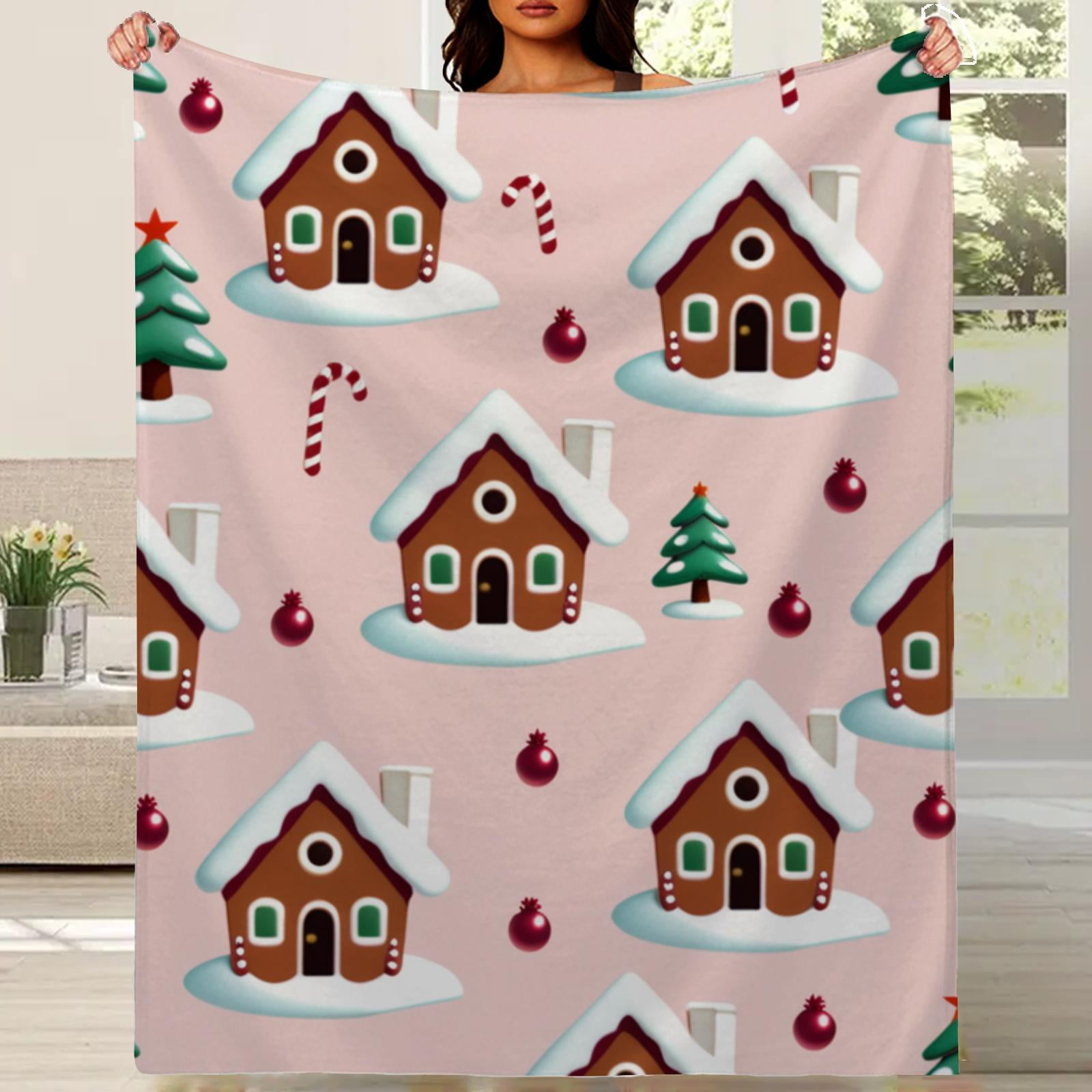 Full Size Gingerbread House Blanket - Soft Flannel All-Season Bedspread ...