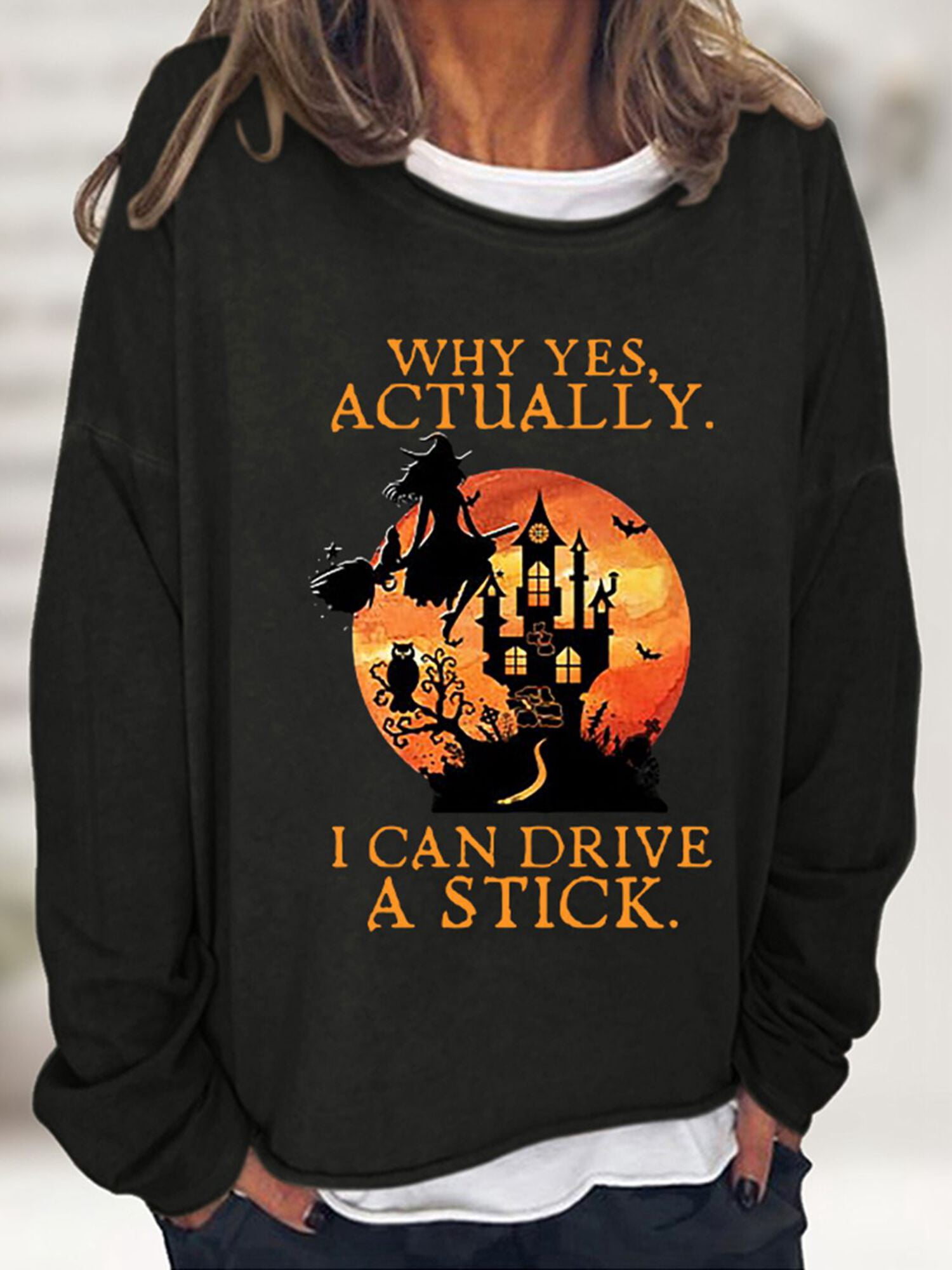 Full Size Graphic Round Neck Dropped Shoulder Sweatshirt - Walmart.com