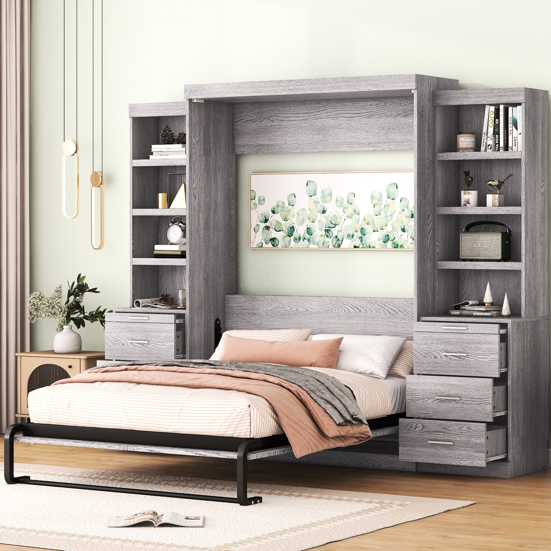 Full Size Gray Bed With Versatile Storage Spaces - & Practical Build ...