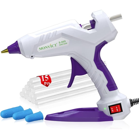 Full Size Hot Glue Gun, Dual Temp Glue Gun 60/100W Base Stand Heavy ...