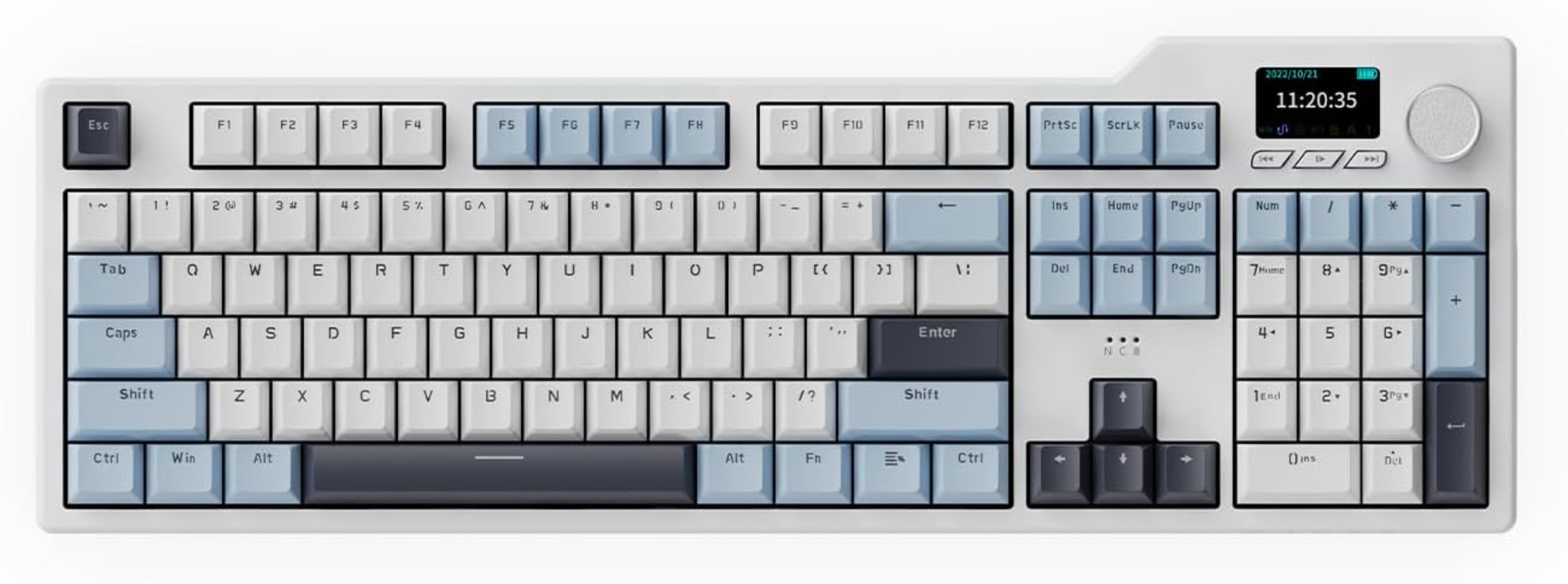 Full Size Hot Swap Mechanical Gaming Keyboard with Screen & Knob 2.4G ...