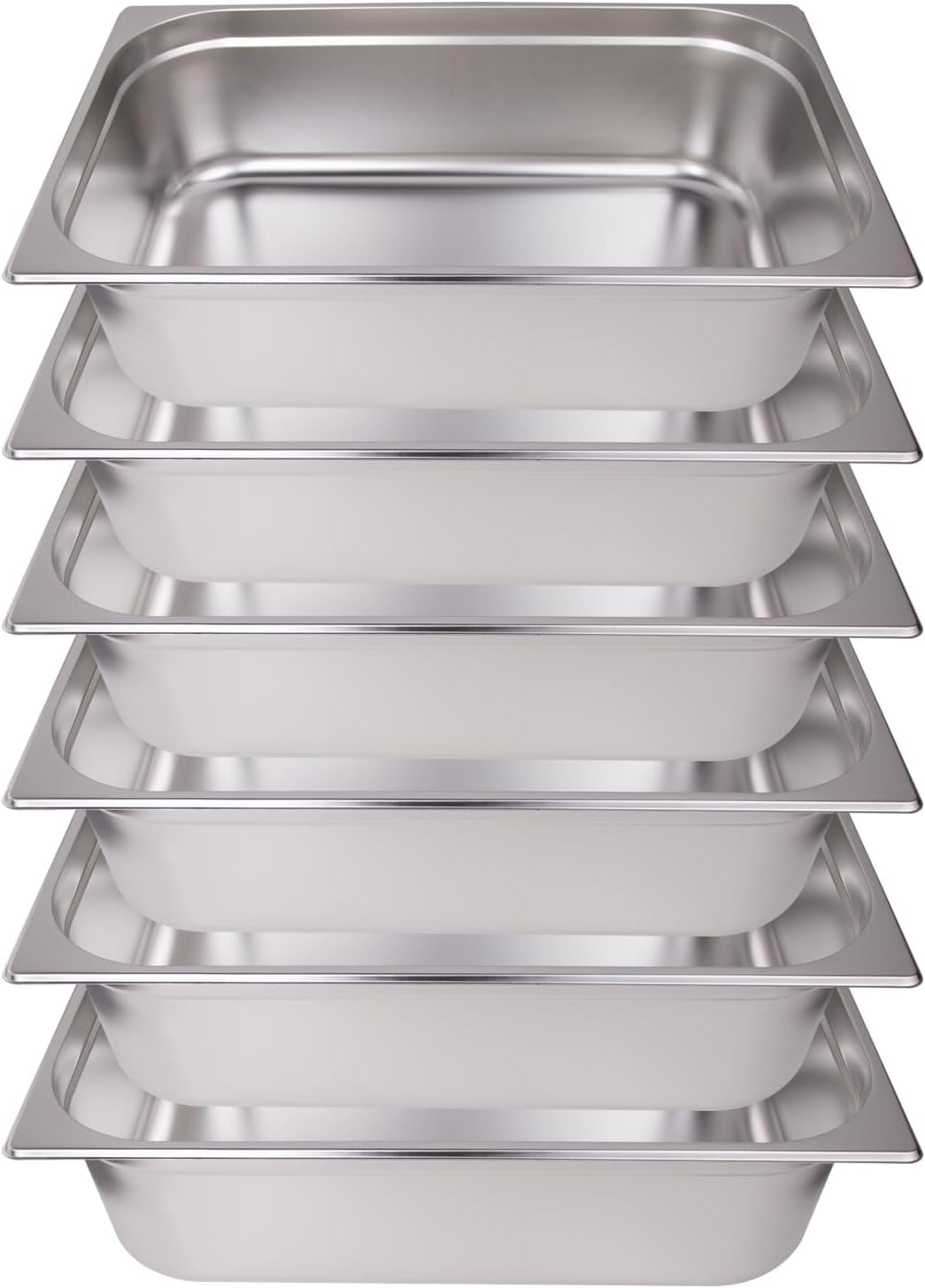 Full Size Hotel Pans，6 Pack 6” Deep Stainless Steel pan，Steam Table ...
