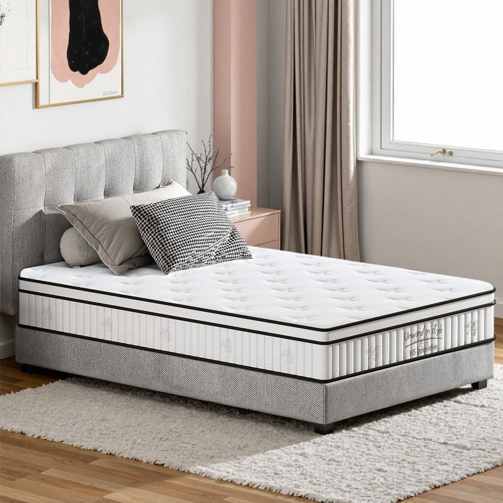 Full Size Hybrid Mattress 12 Inch - Medium Firm Support with Pocket Springs & Memory Foam ...