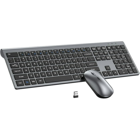 Full Size Keyboard and Mouse, Long Battery Life, Optical Mouse, 2.4G ...