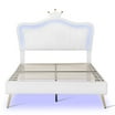 Queen Size Upholstered Platform Bed Frame with LED Lights for Kids ...