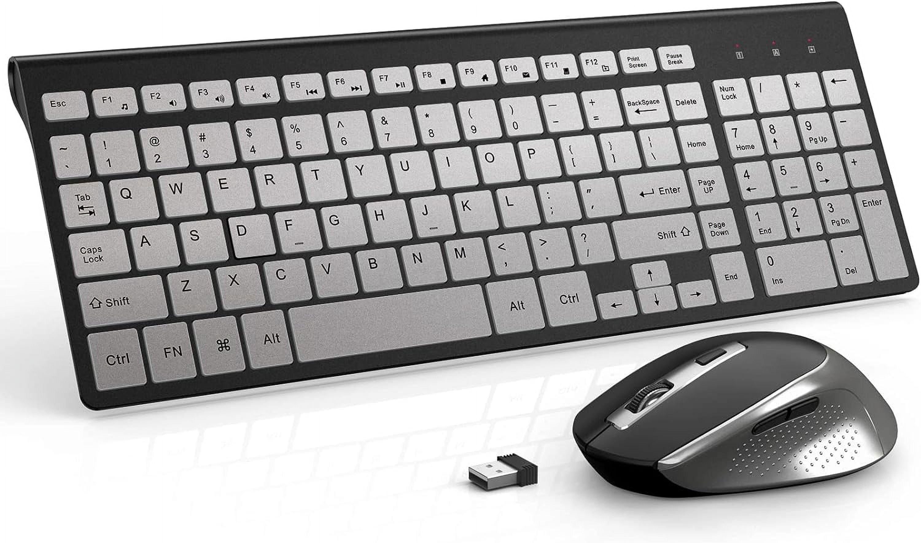 Full Size Large Print 2.4g Wireless Keyboard and Mouse with Oversized ...