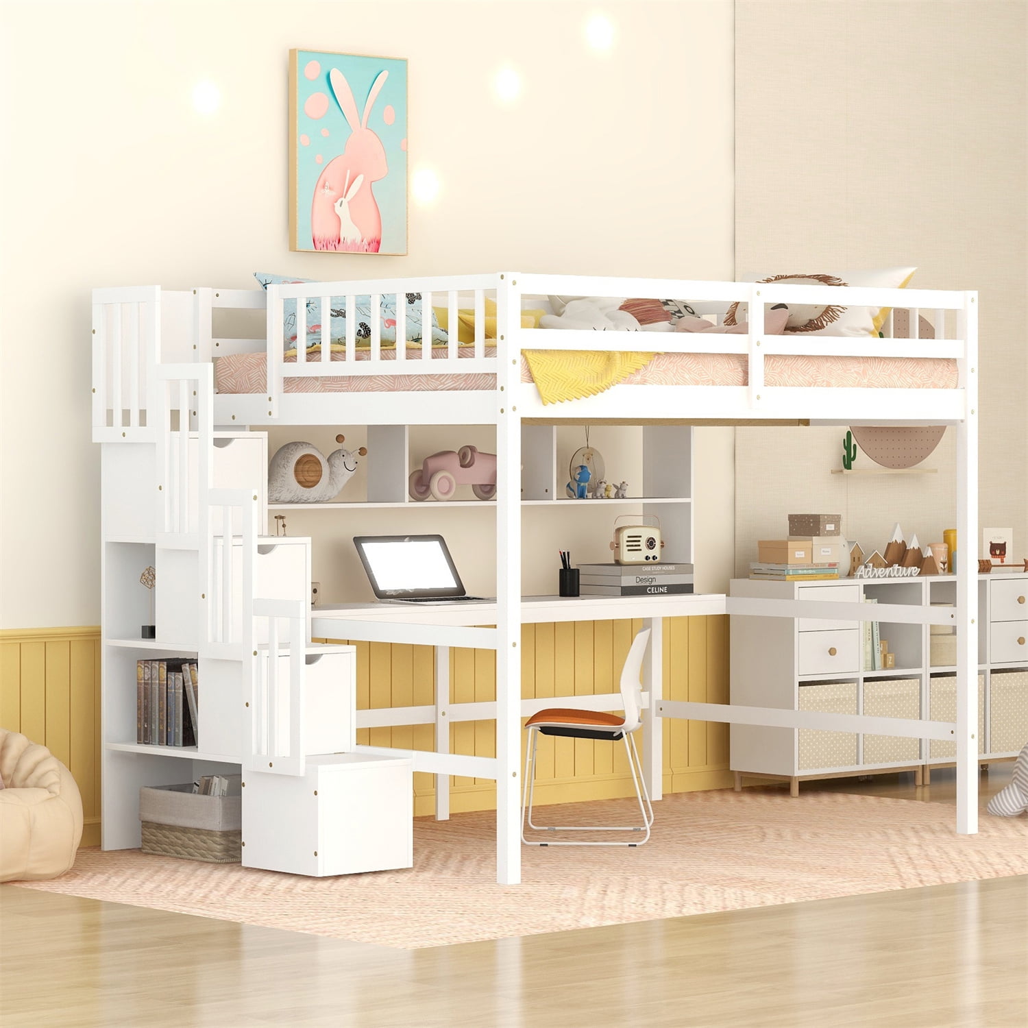 Full Size Staircase Loft Bednull