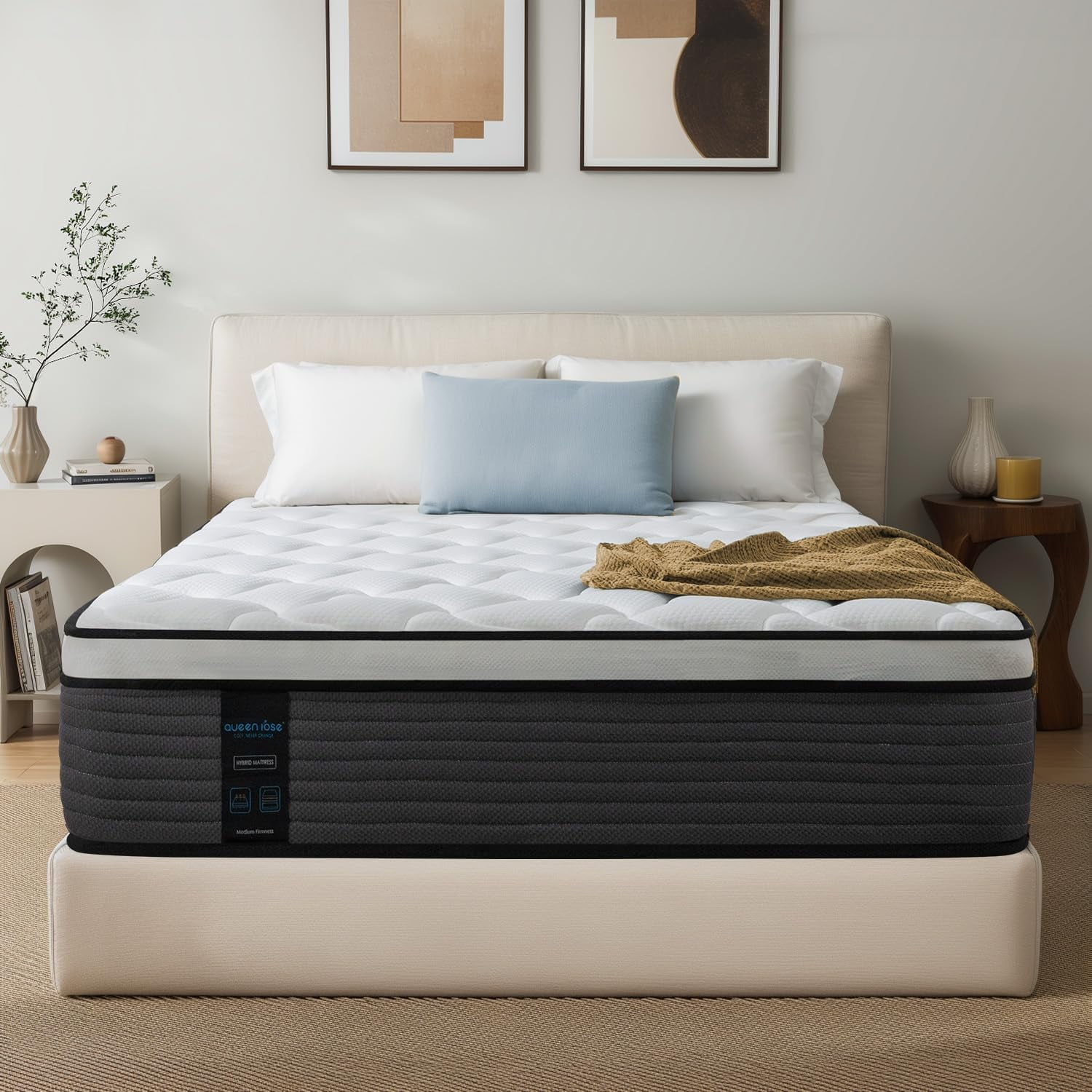 Full Size Mattress, 14 Inch Hybrid Mattress in a Box, Extra Lumbar ...