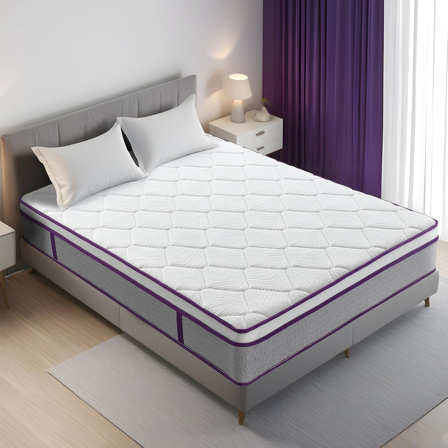 Full Size Mattresses, 10 Inch Hybrid Mattress with Cooling Memory Foam ...