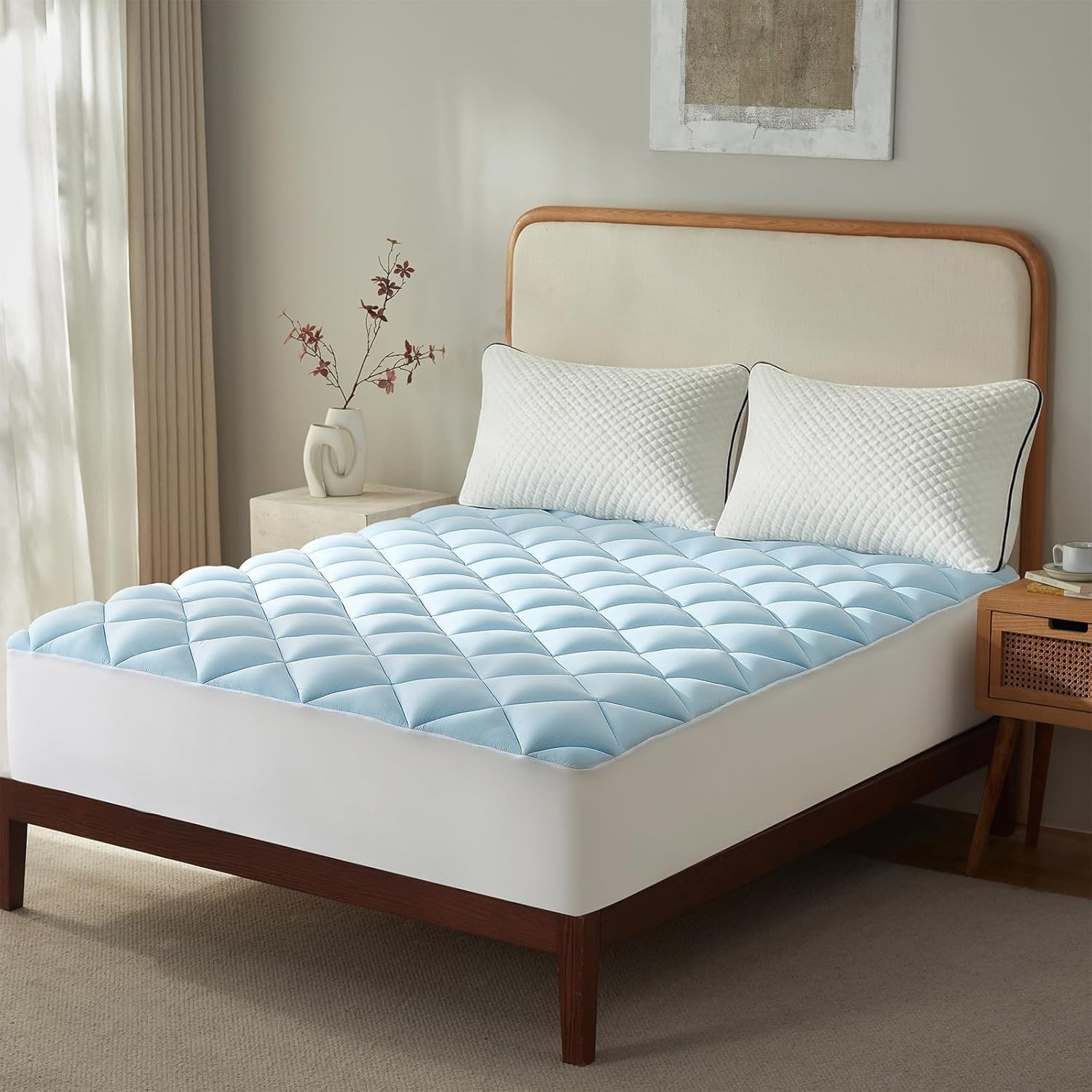 Full Size Memory Mattress Topper, Cooling Gel-Infused Mattress Pad ...