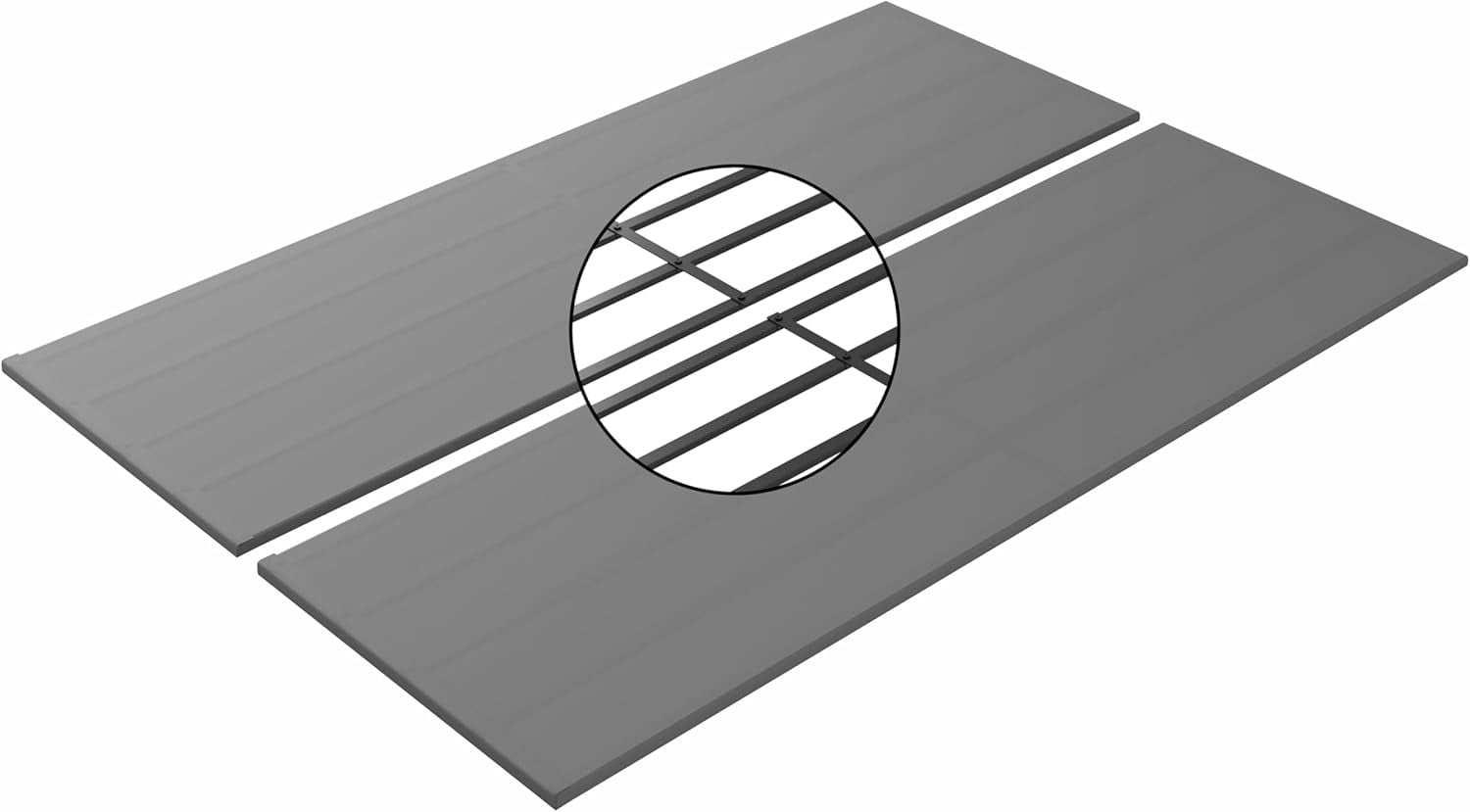 Full Size Metal Bed Slat Compact Fabric Covered Vertical Mattress ...