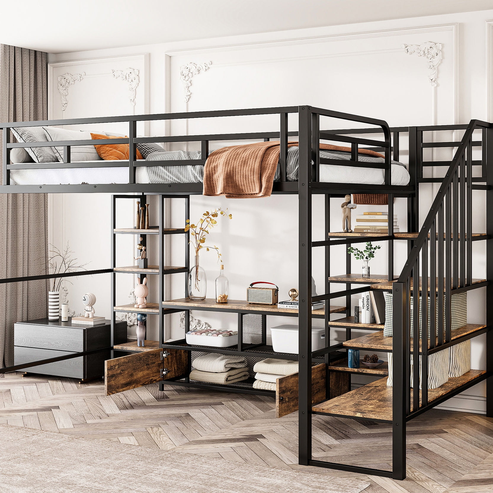 Full Size Staircase Loft Bednull