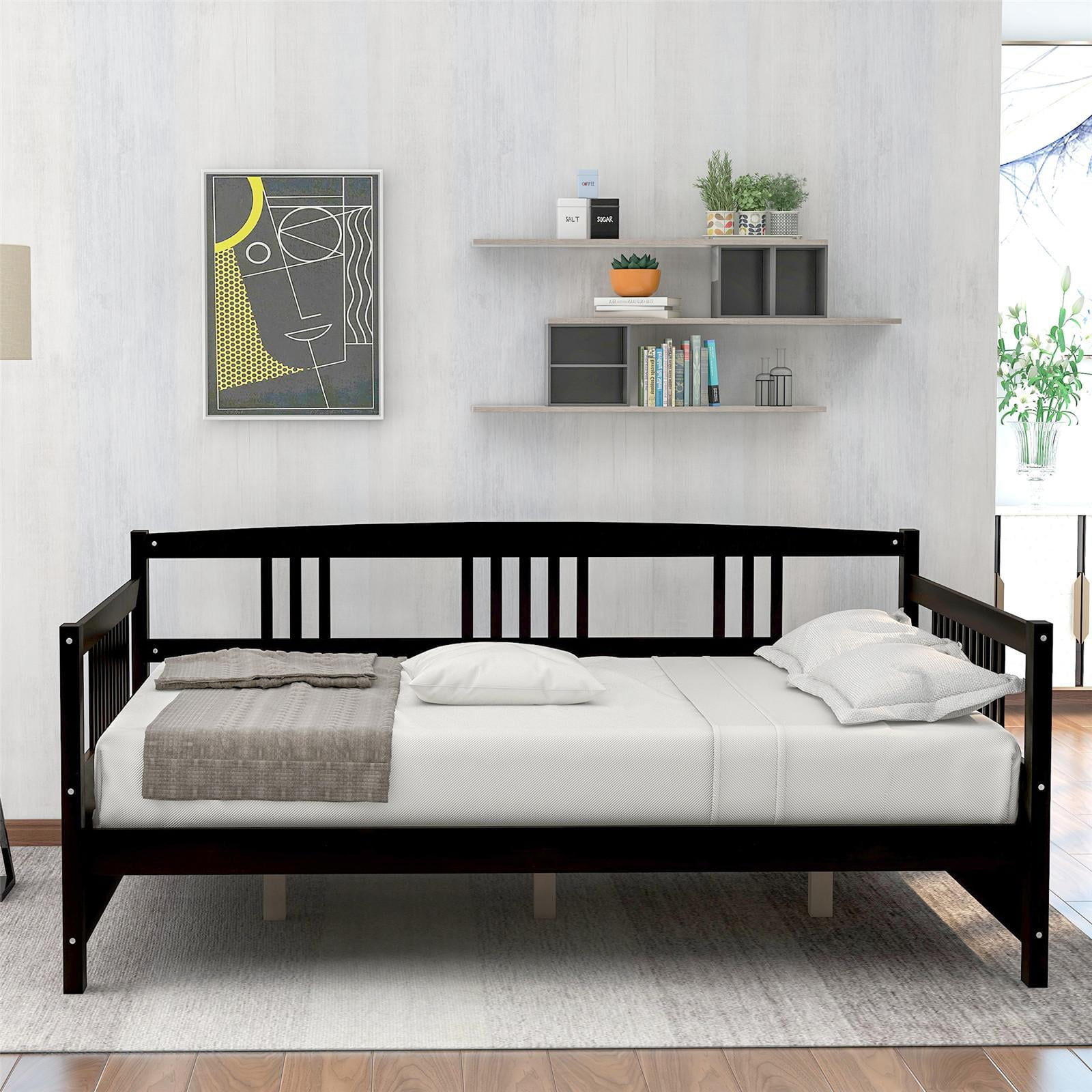 Full Size Modern Solid Wood Daybed, Strong Frame, Sofa Bed Platform ...