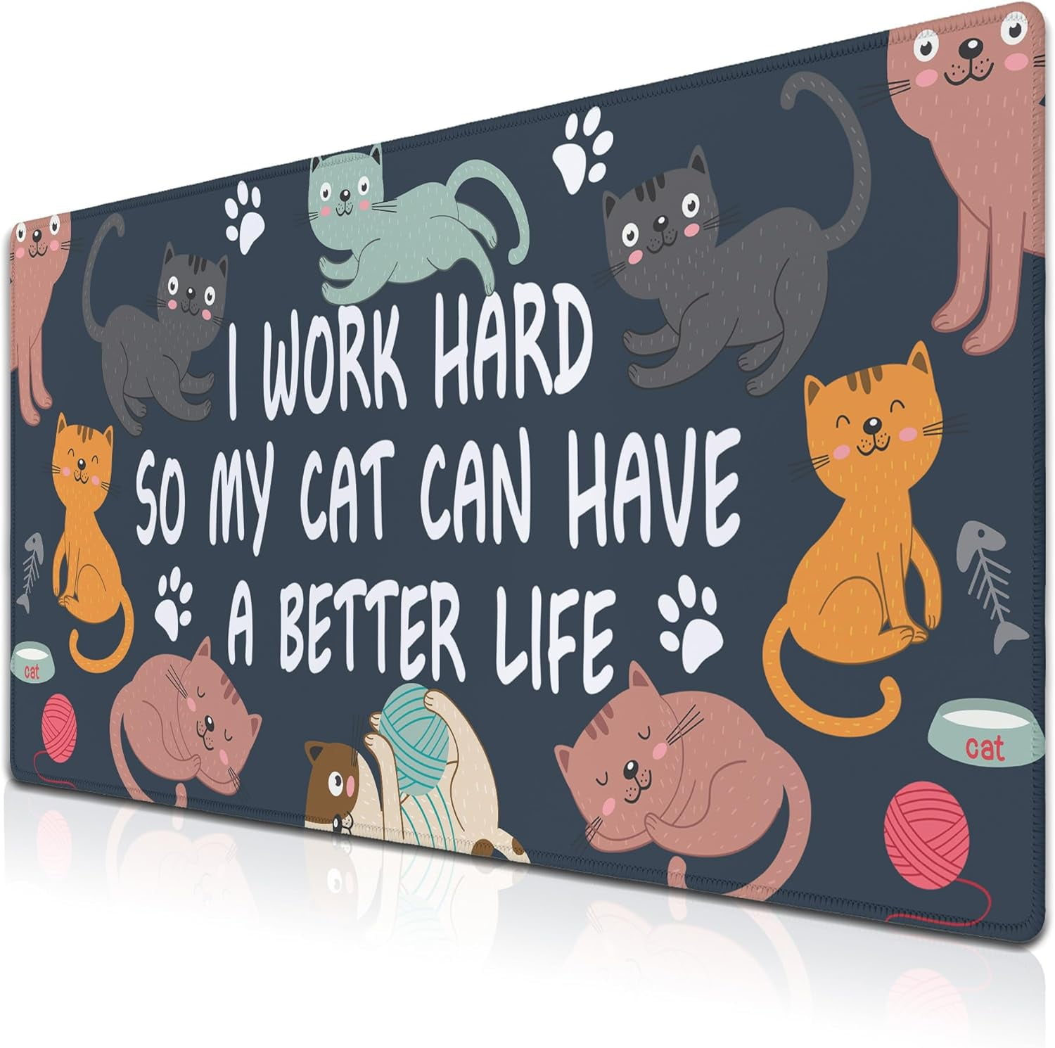 Full Size Mouse Pad Funny Cat Cute Gaming Mouse Pad Extra Large Mouse ...