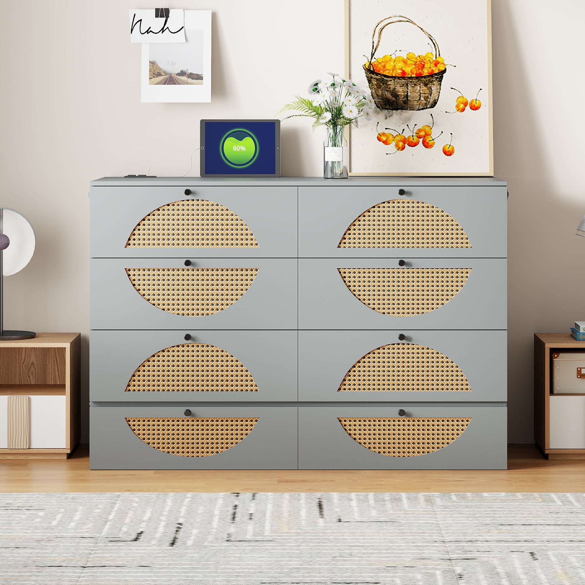 Full Size Murphy Bed Cabinet with Large Capacity Drawers, Convenient ...
