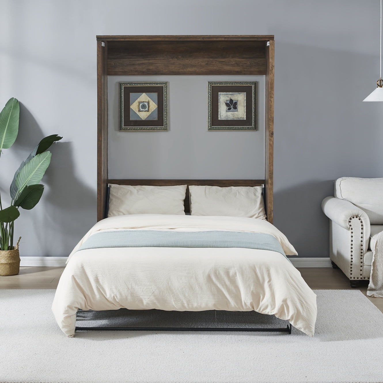 Full Size Murphy Bed with Dual Piston System,Space-Saving Wall bed with ...