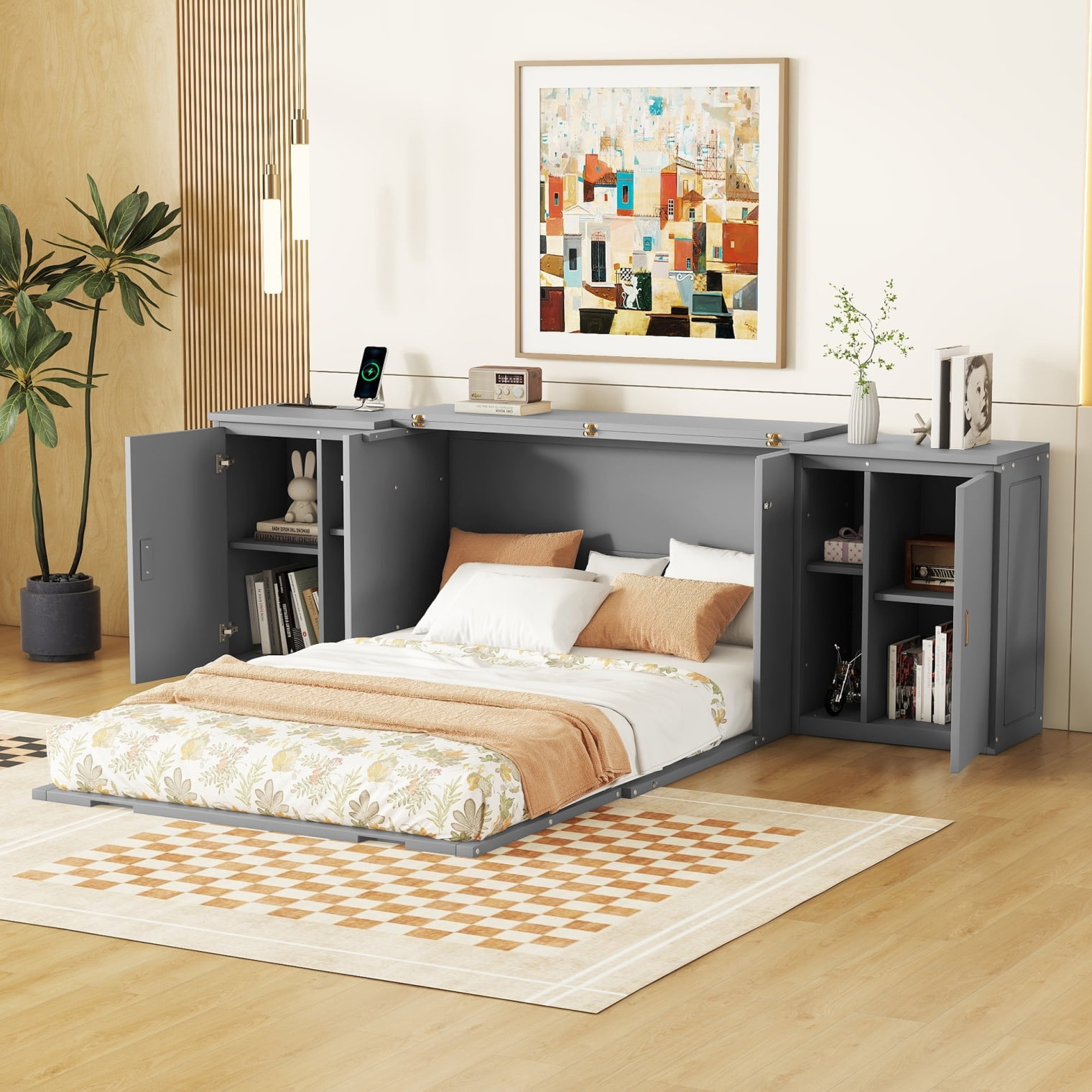 Cube bed frame queen store