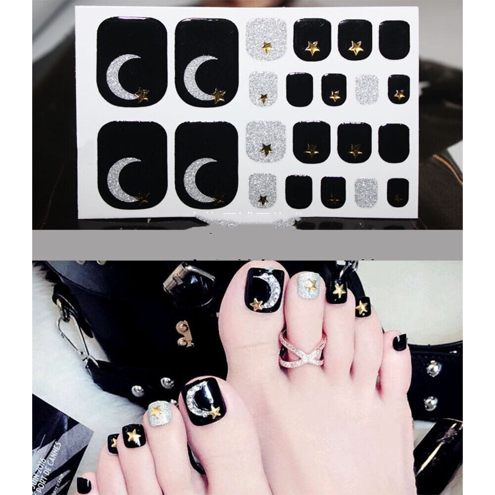 Full Size Nail Wraps Stickers Polish Toe Manicure Art Self Stick Decor ...