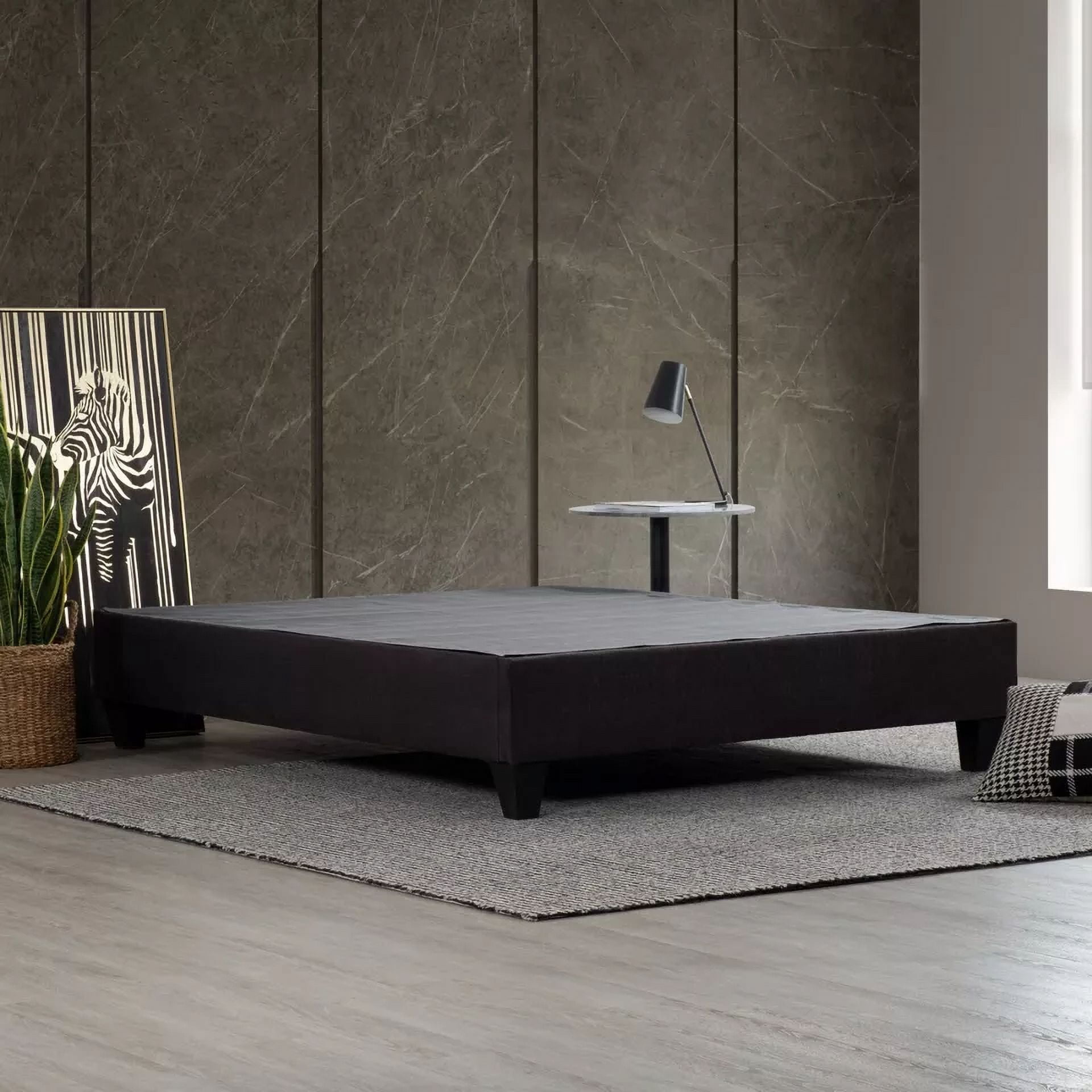 Full Size Platform Bed Base, Upholstered mattress Foundation Bed Frame ...