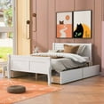 Full Size Platform Bed Frame, Solid Wood Storage Platform Bed with 4 ...