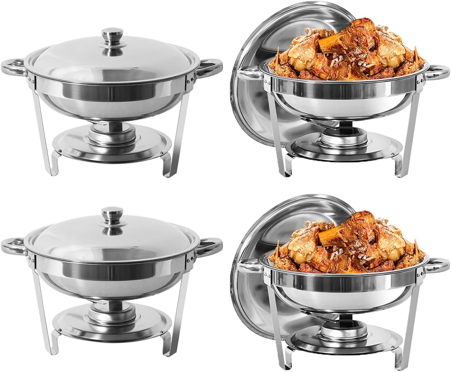 Full Size Round Chafing Dish 5 Quart Stainless Steel Tray Buffet ...