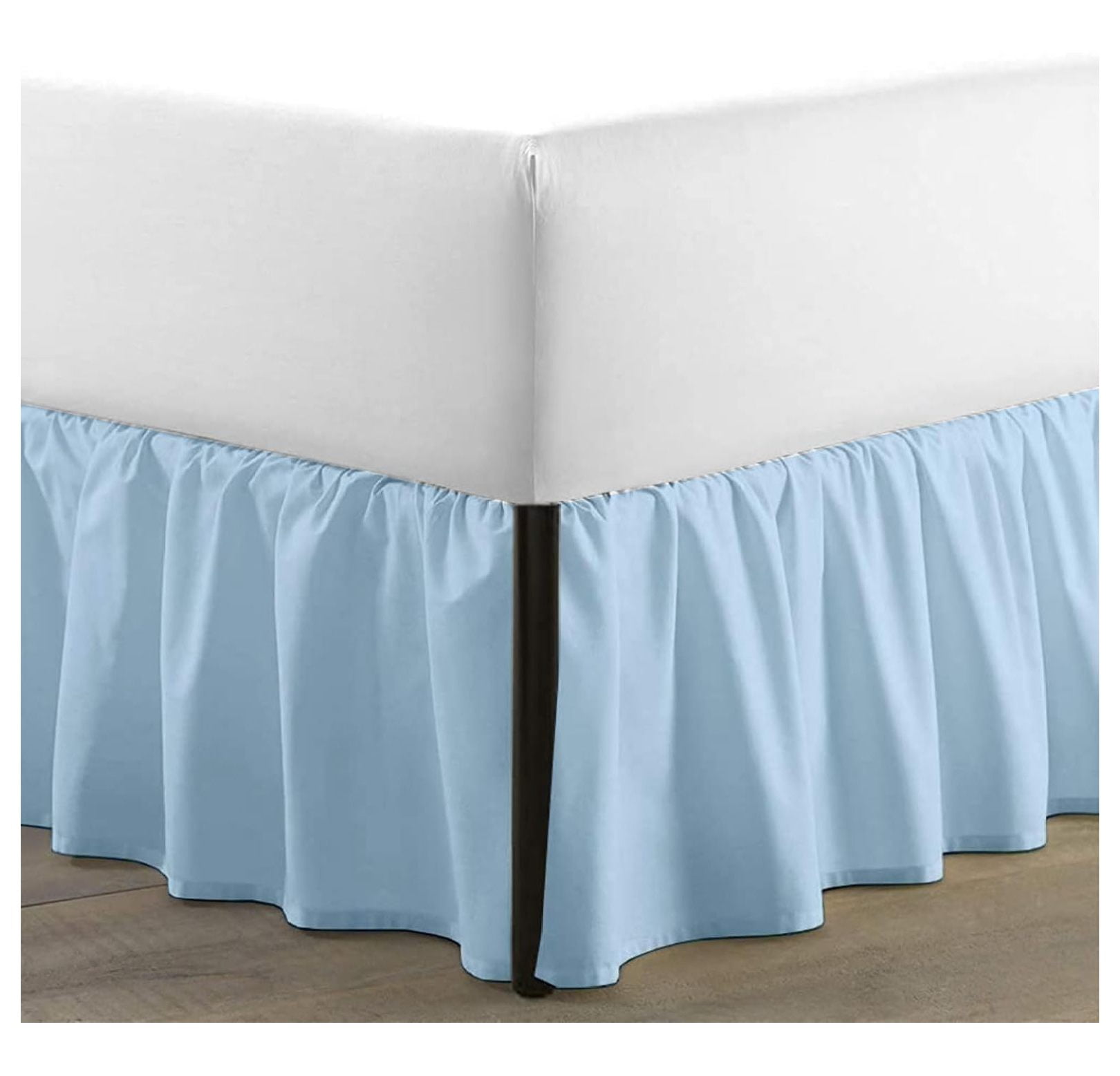 - Full Size Ruffled Bed Skirt with Split Corners - 18 Inch Drop Dust ...