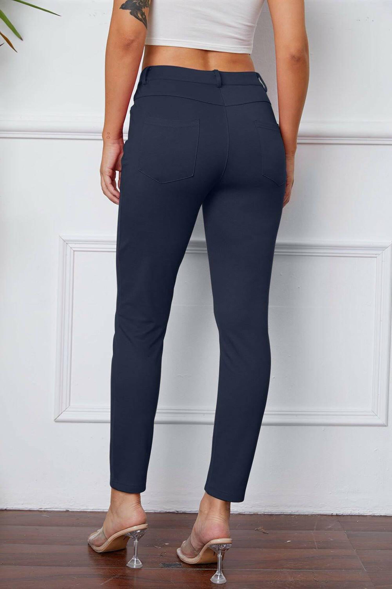 Full Size Slim Fit Pants by Basic Bae - Walmart.com