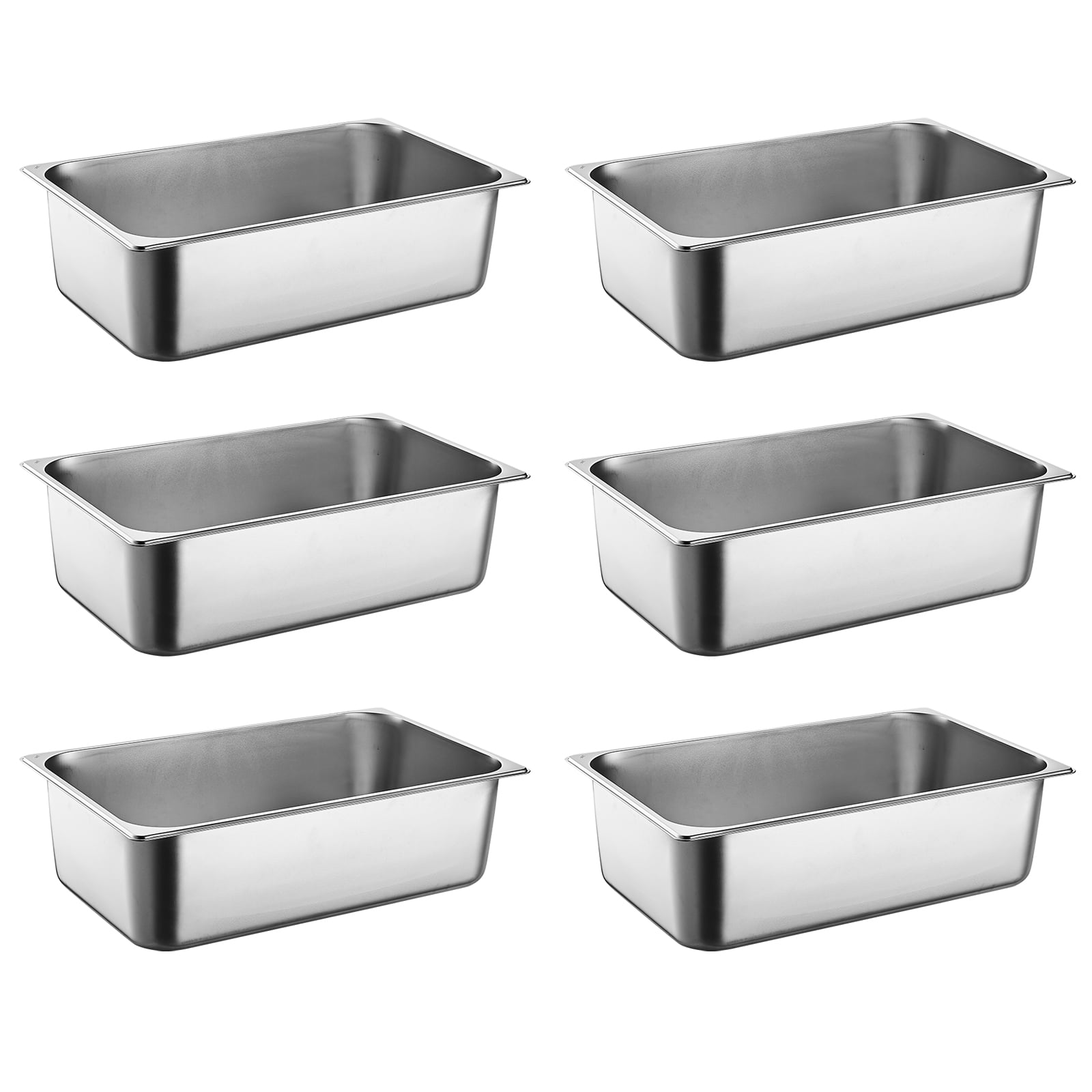 Full Size Steam Table Pans,6-Pack 120.87*13*5.9inch Restaurant Steam ...