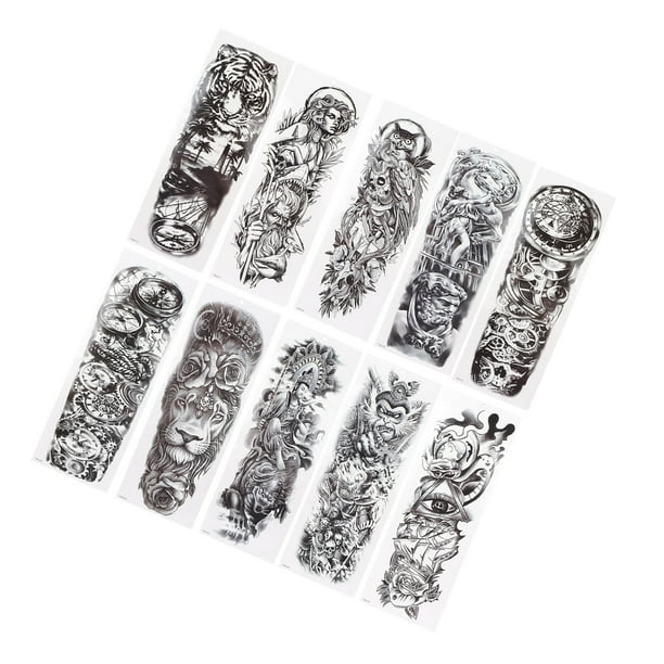 Full Sleeve Stickers, 10Pcs Fake Stickers Temporary Temporary Stickers ...