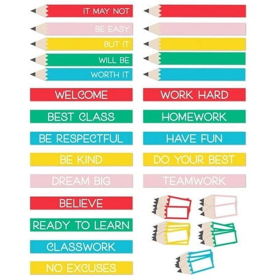 Full Solution Classroom Pencils Dcor Kit Labels - Walmart.com