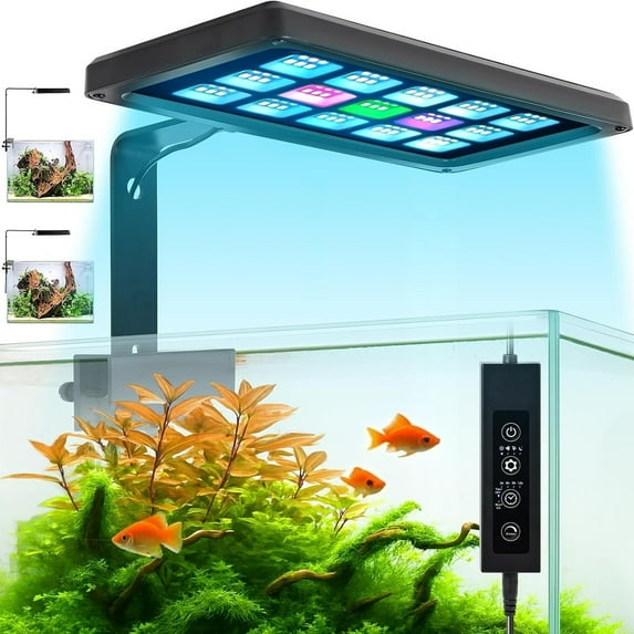 Full Spectrum 38 Watt LED RGBW Aquarium Light Kit - Adjustable Height ...